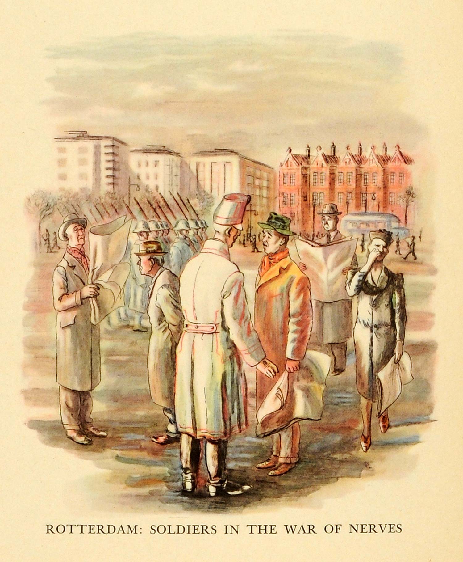 1941 Print Rotterdam Netherlands Soldiers World War II Dutch Wartime G ...