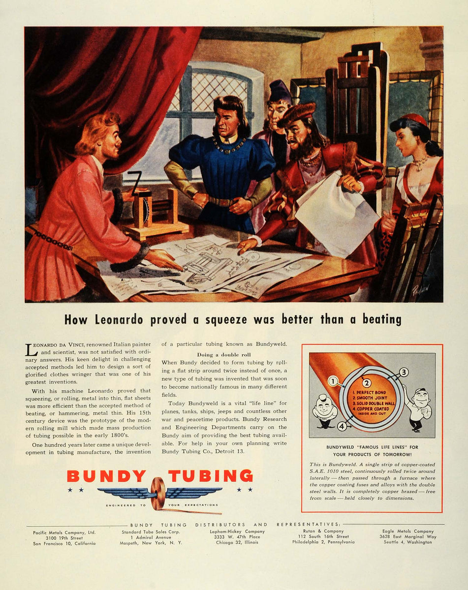 1945 Ad Bundy Tubing Welding Industrial Manufacturing Bundyweld Da Vin ...