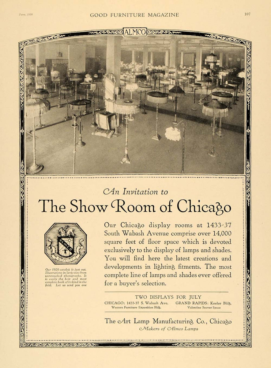 1920 Ad Art Lamp Manufacturing Interior Design Decor - ORIGINAL ADVERT ...