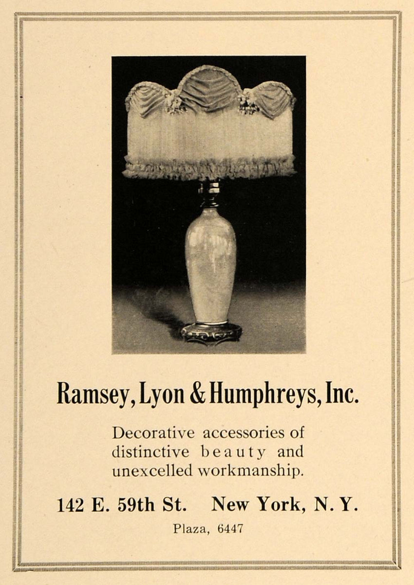1920 Ad Ramsey, Lyon & Humphreys, Inc Decorative Lamps - ORIGINAL GF2 ...