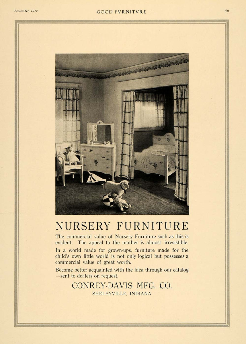 1917 Ad Nursery Furniture Conrey-Davis Manufacturing - ORIGINAL ADVERT ...