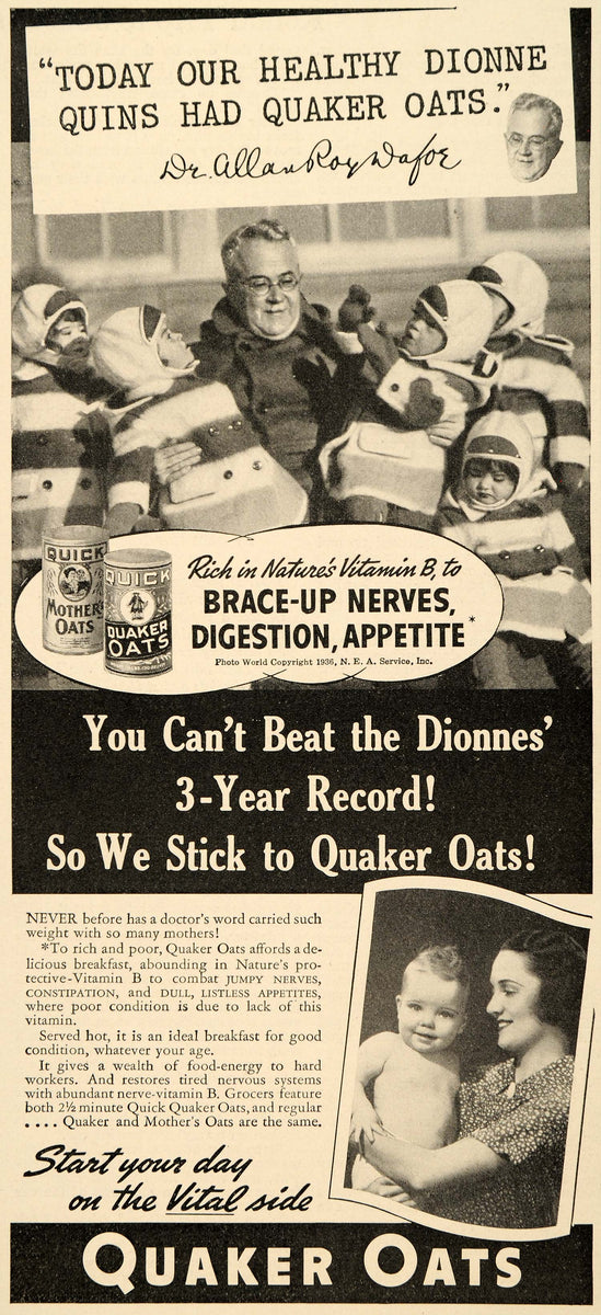 1937 Ad Quaker Oats Cereal Oatmeal Breakfast Quick - ORIGINAL ADVERTIS ...