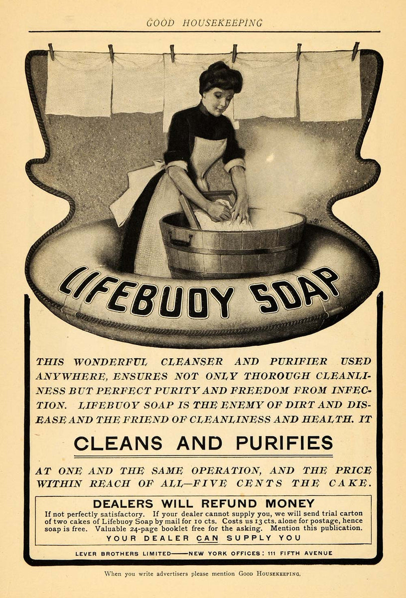 1902 Ad Lifebuoy Soap Woman Washboard Laundry Lever Bro - ORIGINAL GH2 ...