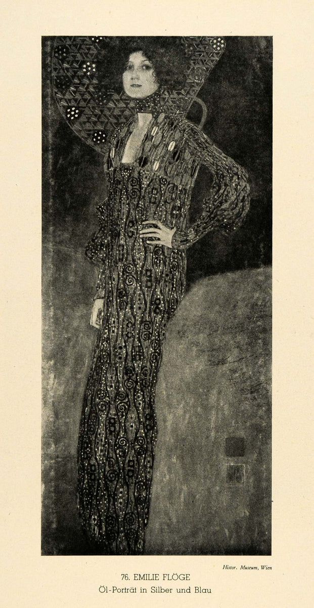 1942 Print Gustav Klimt German Artwork Emilie Floge Portrait Dress Fas ...