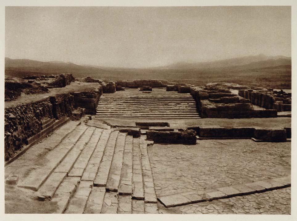 1928 Palace of Phaistos Phaestus Crete Kreta Greece - ORIGINAL GREECE ...
