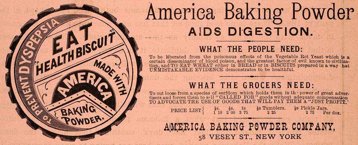 1883 Ad America Baking Powder Dyspepsia Grocer Bakery - ORIGINAL GROC1 ...