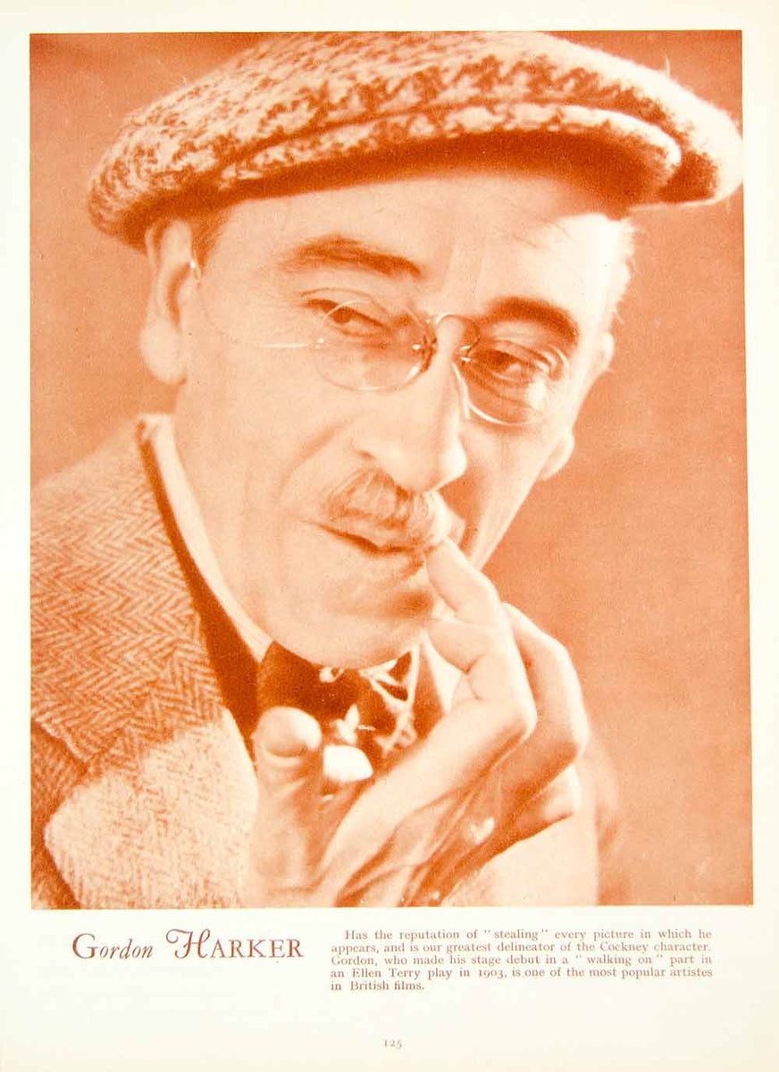 1933 Rotogravure Gordon Harker English Film Movie Actor Cockney Charac ...