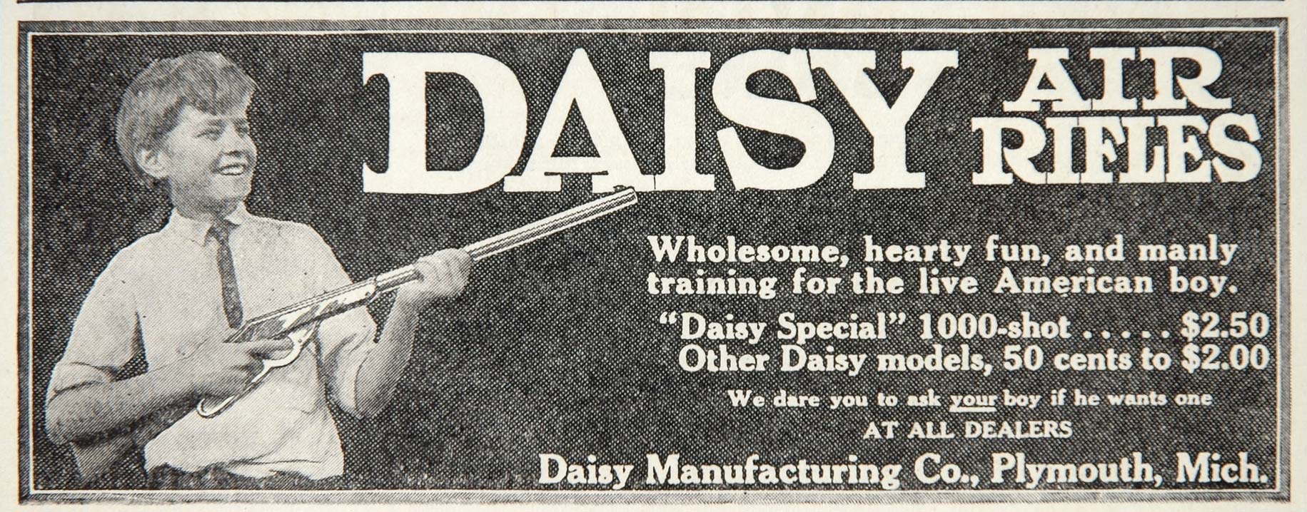 1912 Ad Daisy Air Rifle Special 1000 Shot American Boy - ORIGINAL GUNS ...