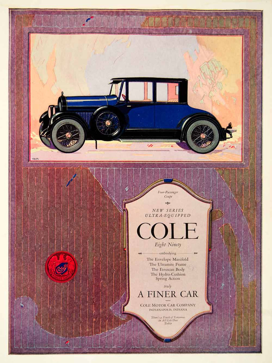 1922 Advert Cole Car Automobile Coupe Eight Ninety Ultramite Motor HB4 ...