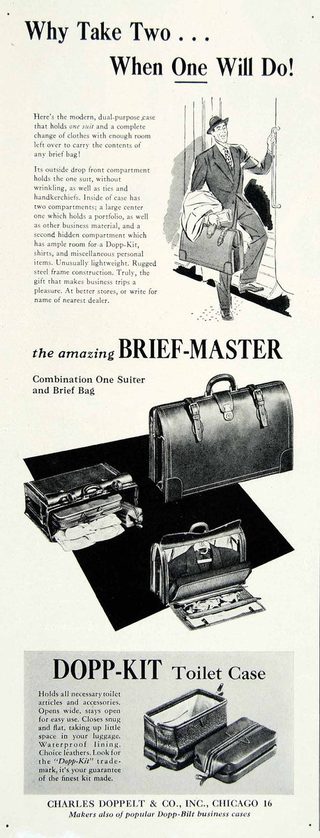 1948 Ad Briefcase Master Kit Toilet Case Charles Doppelt Chicago Trave ...