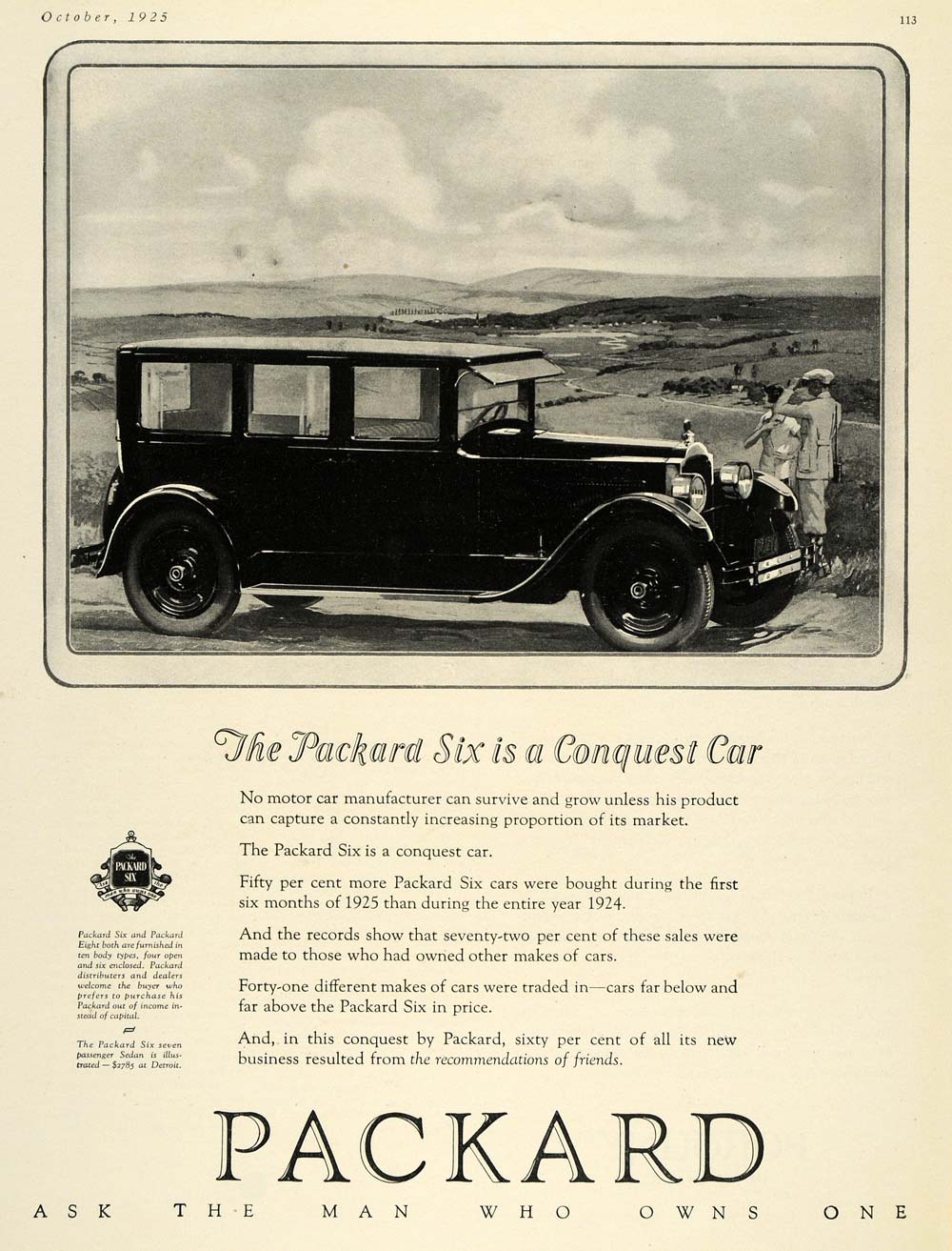 1925 Ad Packard Car Automobile Six Landscape Engine - ORIGINAL ADVERTI ...
