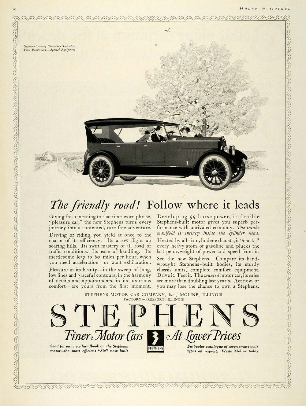 1923 Ad Stephens Motor Cars Six Model Tree Drivers Road - ORIGINAL HG1 ...