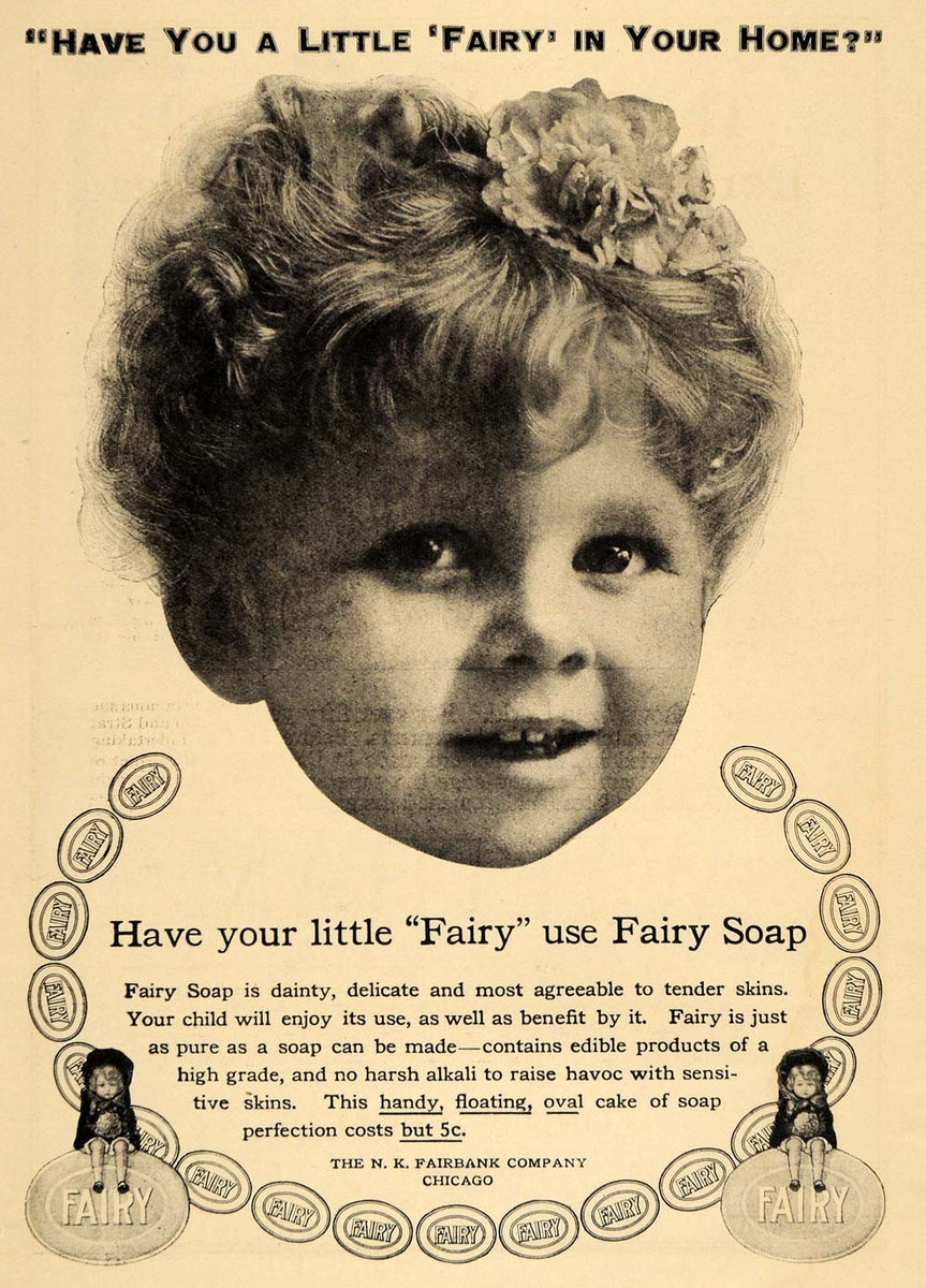 1911 Ad Fairy Soap Child Hygiene Health Girl Skin Baby Toddler Clean W ...