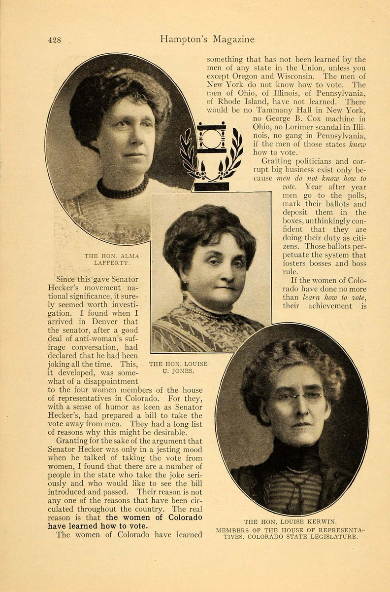 1911 Article Women Vote Rheta Dorr John Hecker Kerwin - ORIGINAL HM1 ...