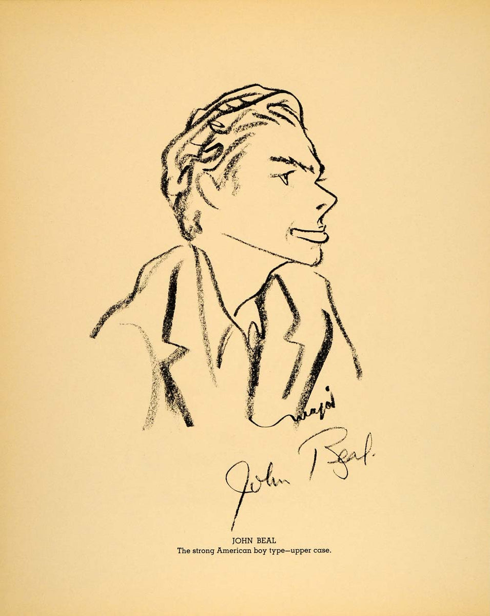 1938 John Beal Actor Henry Major Bugs Baer Lithograph - ORIGINAL HOL1 ...
