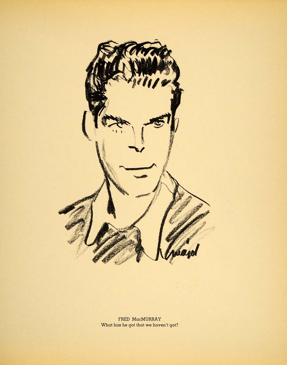 1938 Fred MacMurray Film Actor Henry Major Lithograph - ORIGINAL HOL1 ...