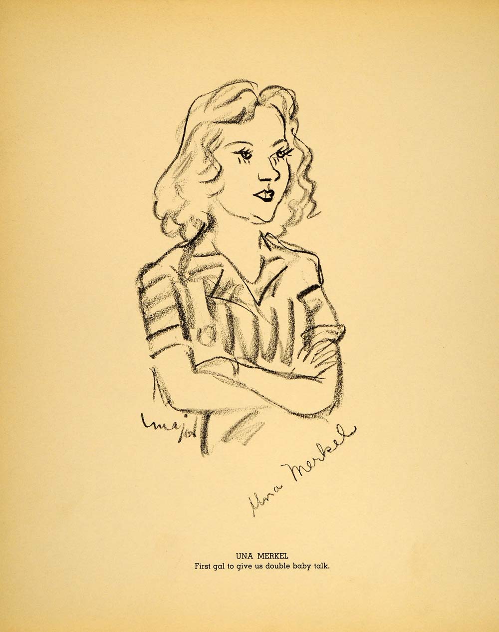1938 Una Merkel Film Actress Henry Major Lithograph - ORIGINAL HOL1 ...