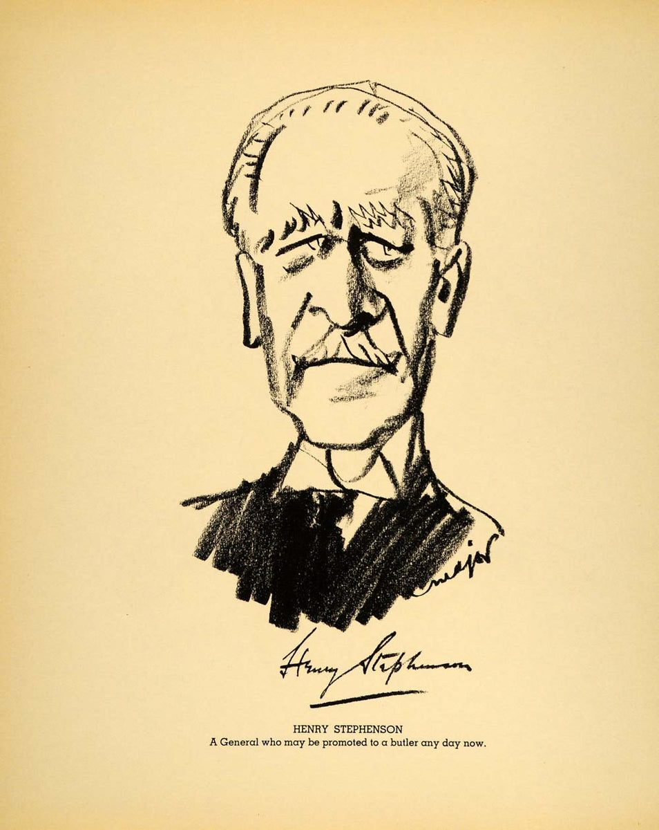 1938 Henry Stephenson English Actor Henry Major Litho. - ORIGINAL HOL1 ...