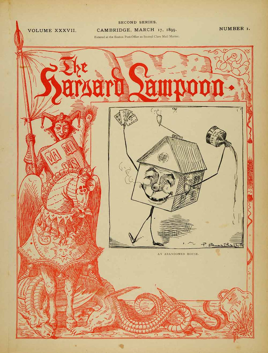 1899 Cover Harvard Lampoon Paul Bartlett University Jester Lampy House ...