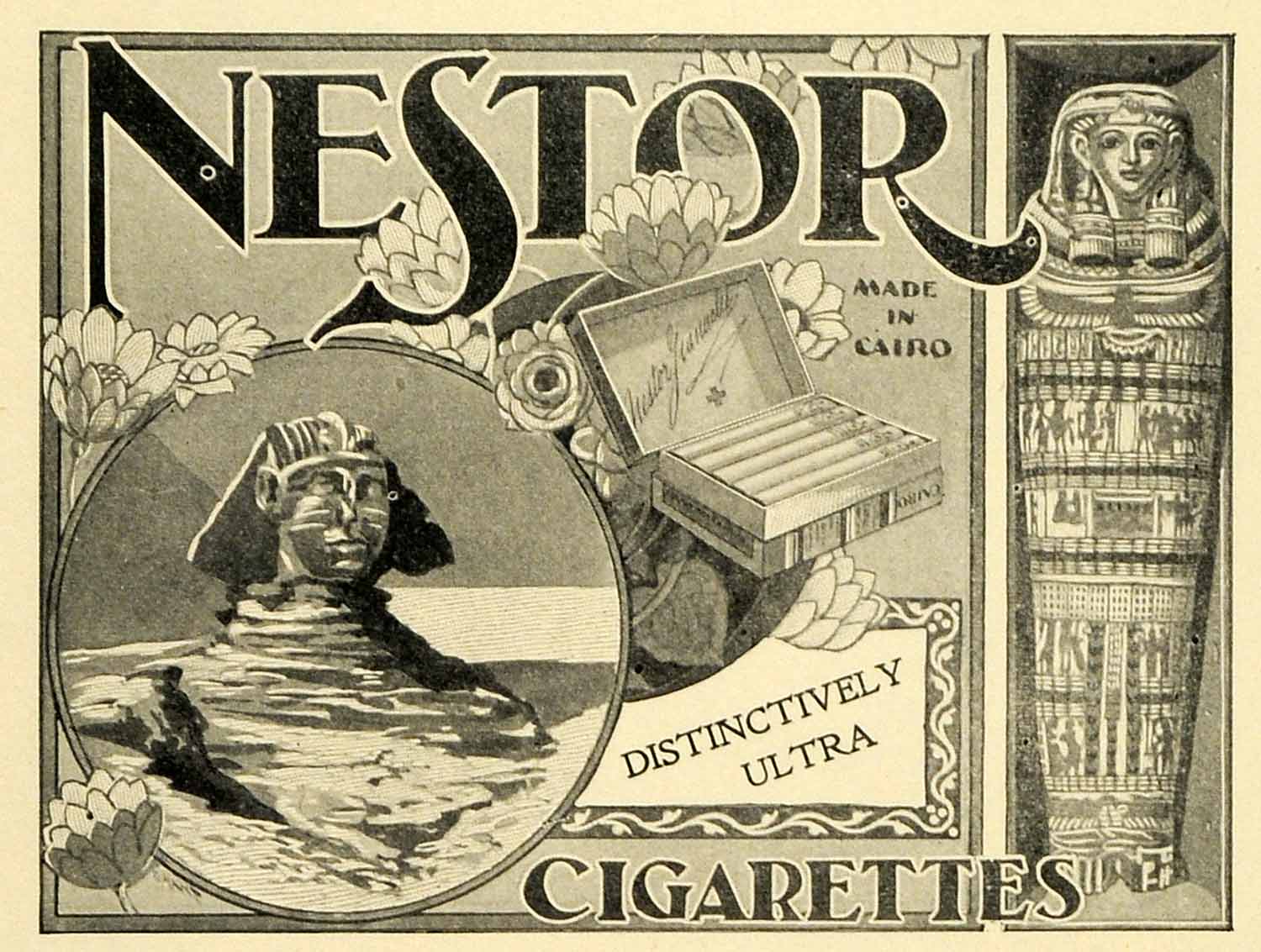 1899 Ad Harvard Lampoon Nestor Cigarettes Cairo Sphinx Sarcophagus HVD ...