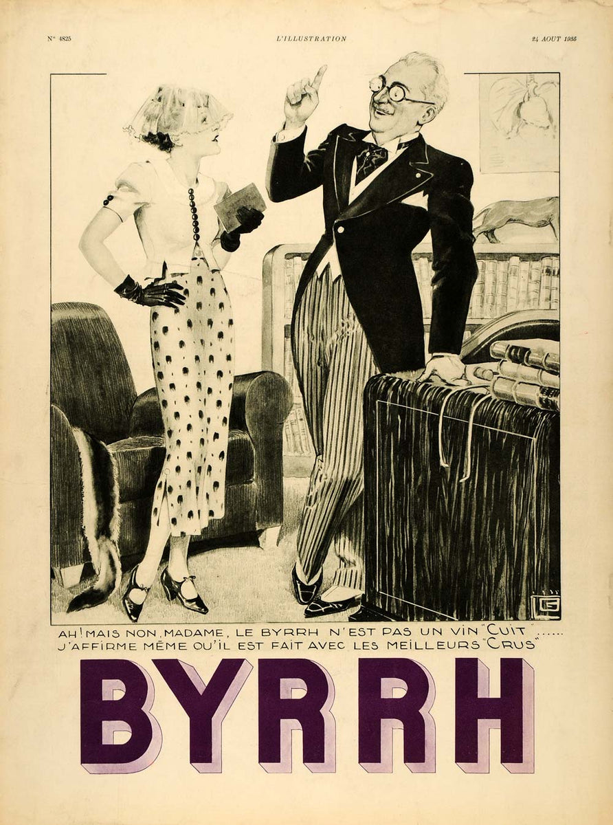 1935 French Ad Byrrh Wine Georges Leonnec Lithograph - ORIGINAL ADVERT ...
