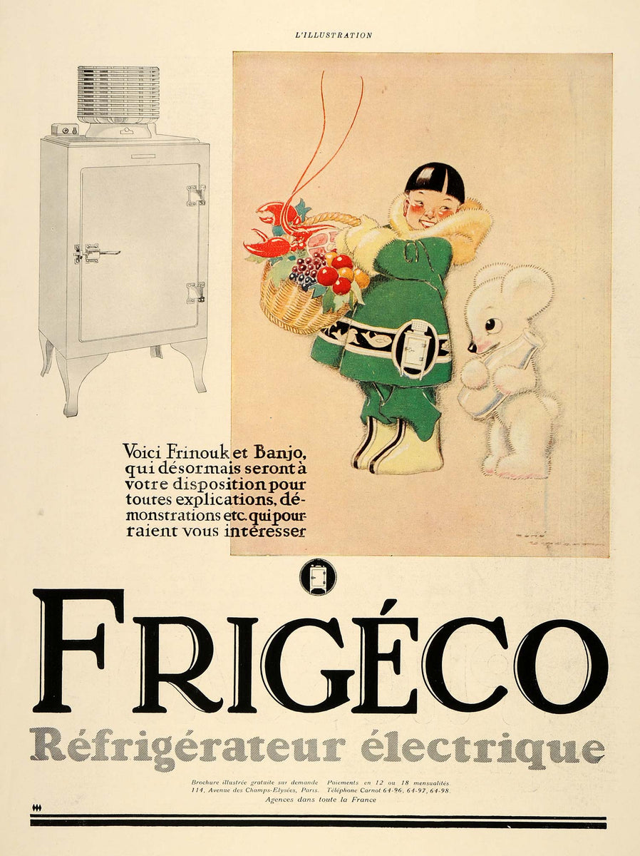 1931 Ad Rene Vincent Frigeco Refrigerator Eskimo Bear - ORIGINAL ILL3 ...