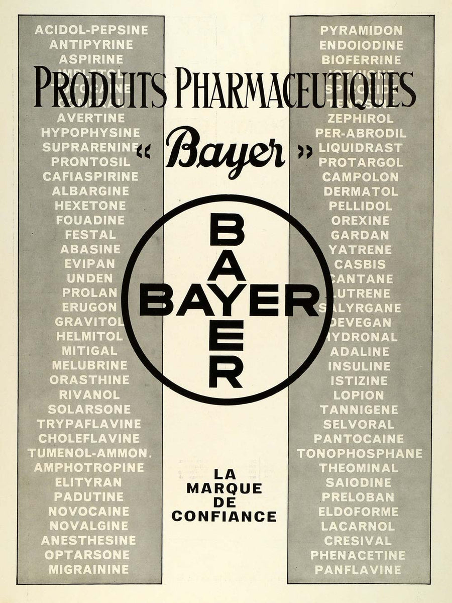 1935 Ad Bayer French Pharmaceutical Pills Brand Names Health Medicine ...