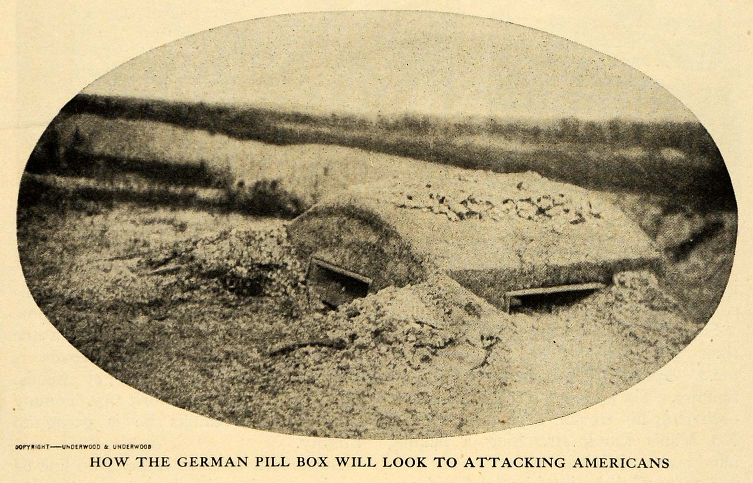 1918 Print German Pill Box Soldier Hideout Battle WWI - ORIGINAL HISTO ...