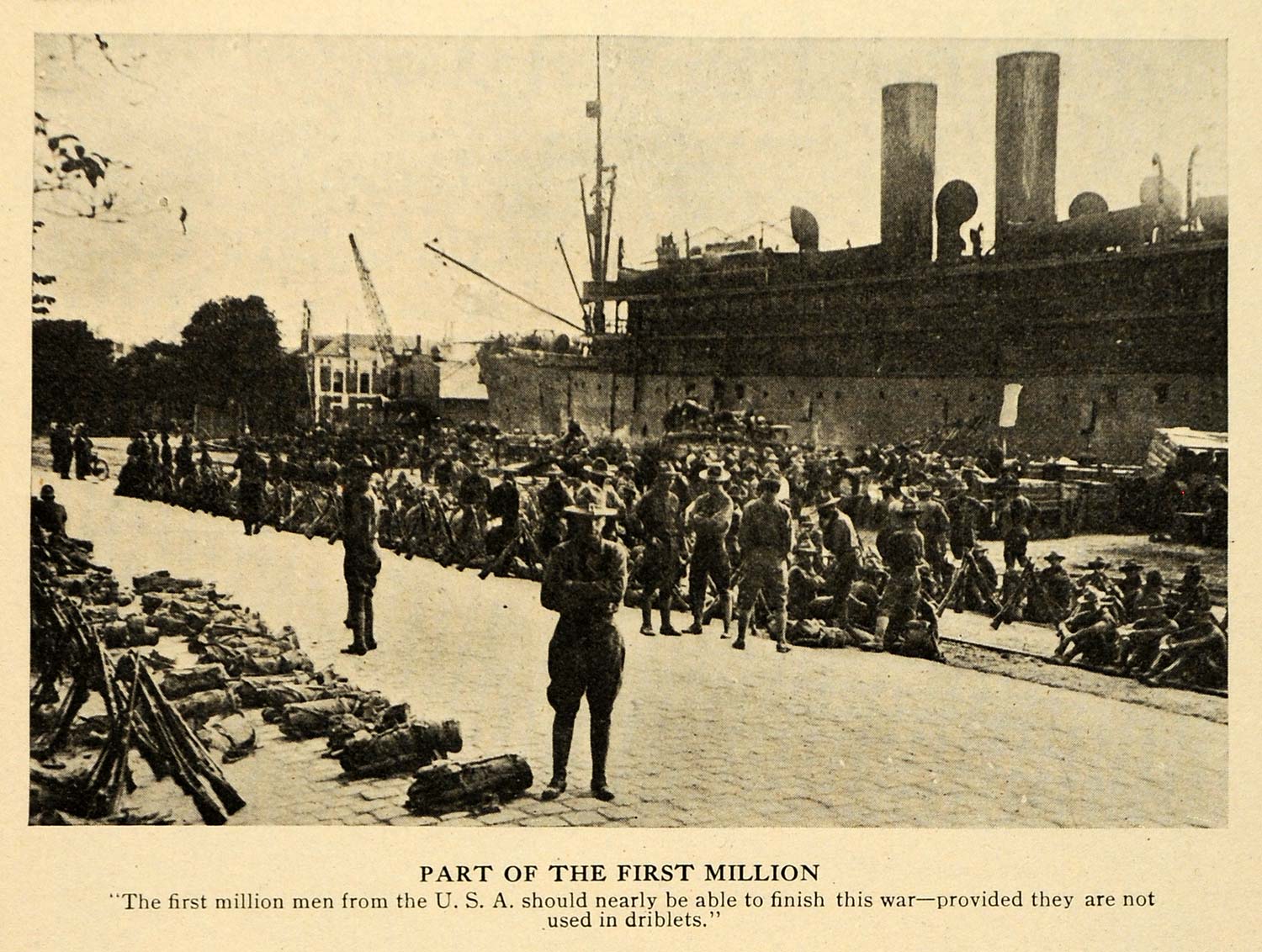 1918 Print First Million American Troops Deployment WWI ORIGINAL HISTO ...
