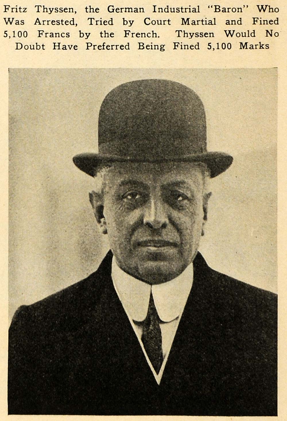 1923 Print Fritz Thyssen German Baron Arrest Trial WWI ORIGINAL HISTOR ...