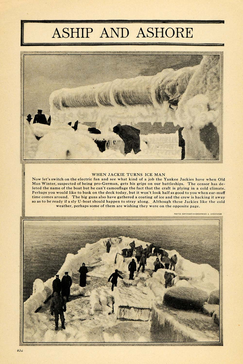 1918 Print American Sailor Frozen Ship Hawaii Beach WWI ORIGINAL HISTO ...