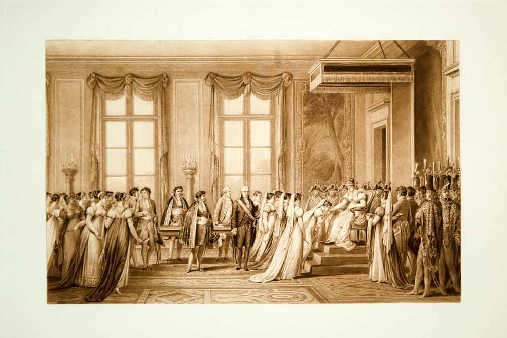 1902 Photogravure Presentation Ceremony Marie Louise Napoleon Marriage ...