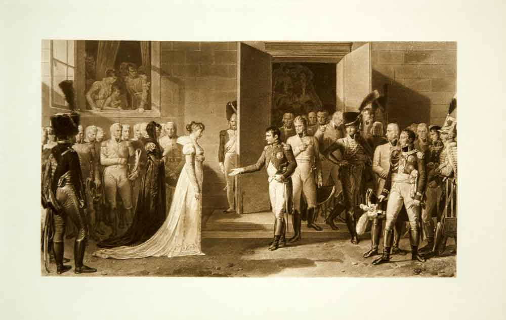 1902 Photogravure Marie Louise Meeting Napoleon Marriage Compiegne Isa ...