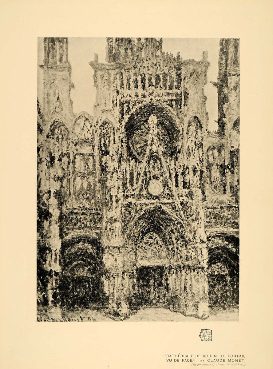1908 Print Rouen Cathedral Front Church Architecture - ORIGINAL HISTOR ...