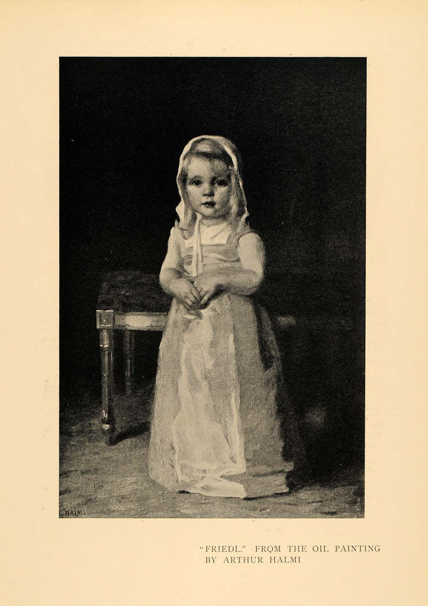 1911 Print Arthur Halmi Friedl Little Girl Portrait - ORIGINAL HISTORI ...