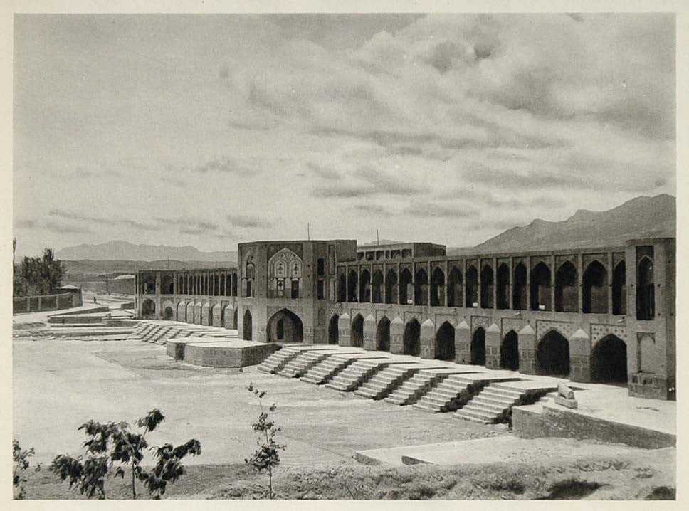 1937 Khaju Bridge Arch Zayandeh Rud River Isfahan Iran - ORIGINAL IR1 ...