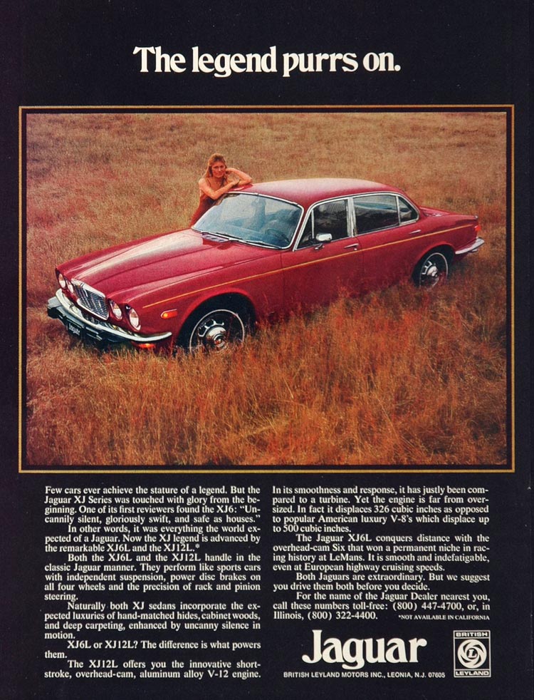 1974 Ad Jaguar Red XJ6L XJ12L Sedan XJ Series Cars Jag - ORIGINAL JAG ...