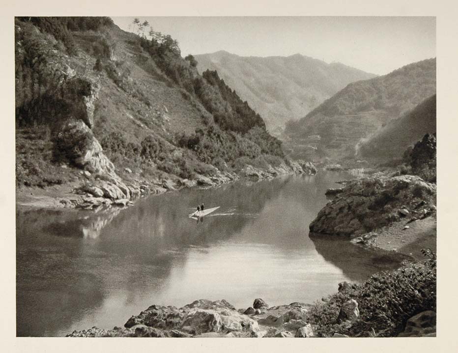 1930 Japanese Bamboo Raft Kuma River Japan Landscape - ORIGINAL PHOTOG ...
