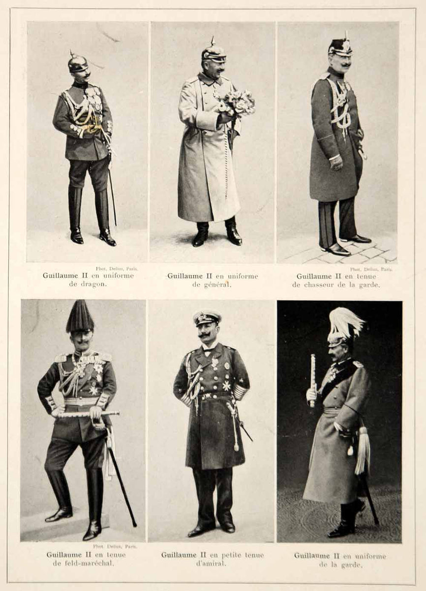 1913 Print Kaiser Wilhelm II Emperor Prussia Germany German Military U ...