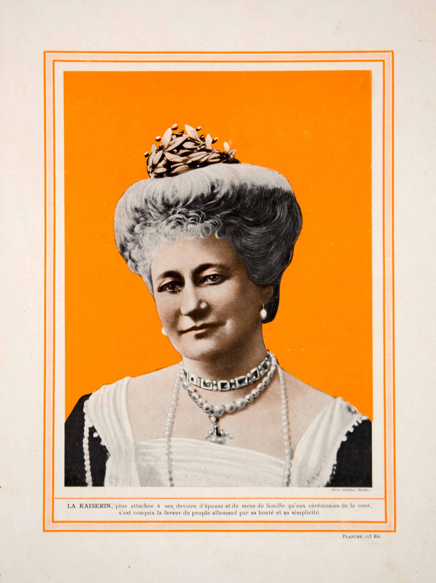 1913 Color Print Kaiserin Augusta Victoria German Empress Queen Prussi ...