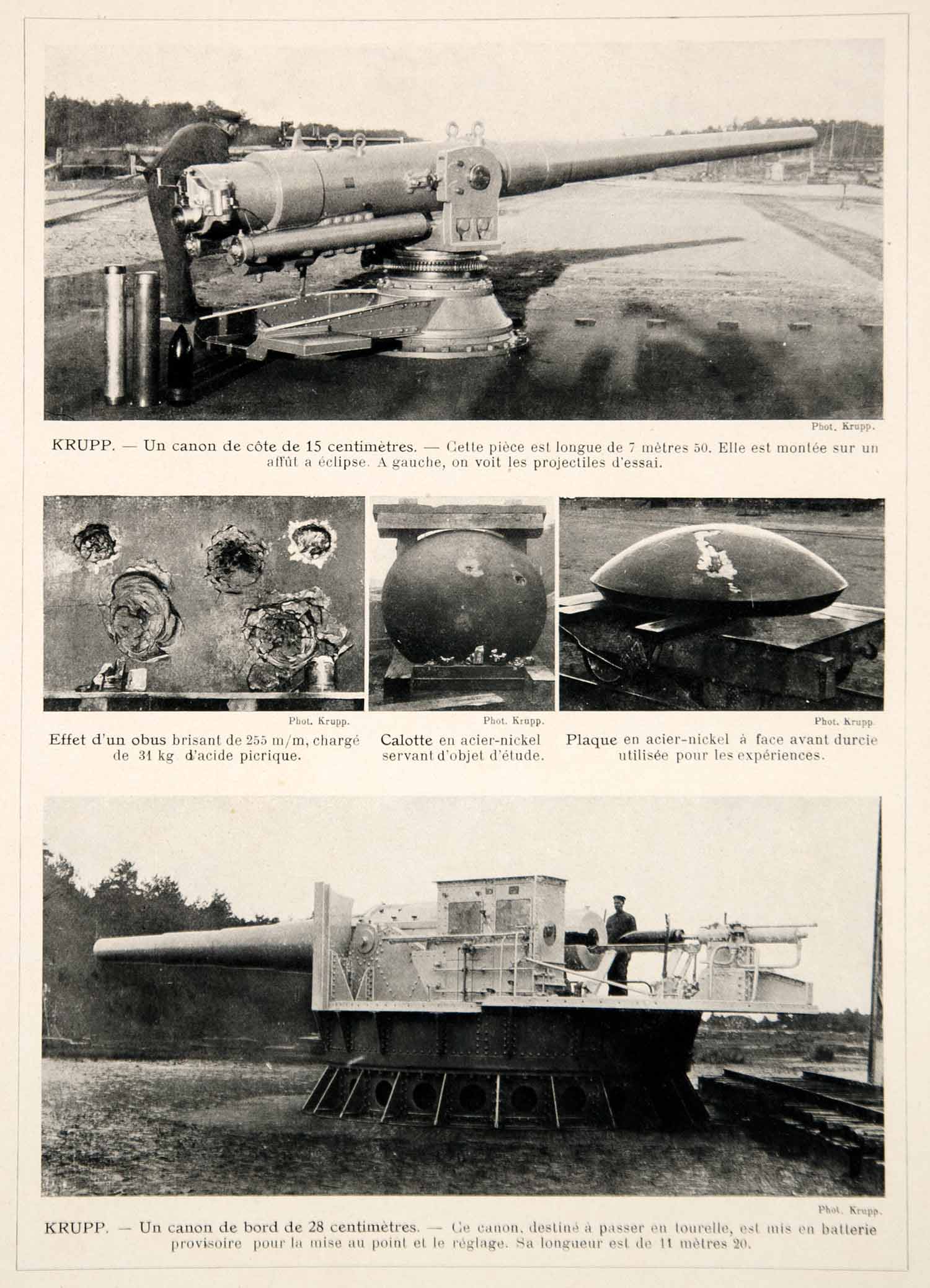 1914 Print Krupp Guns Canon German Artillery Armaments Kiel Germany Hi ...