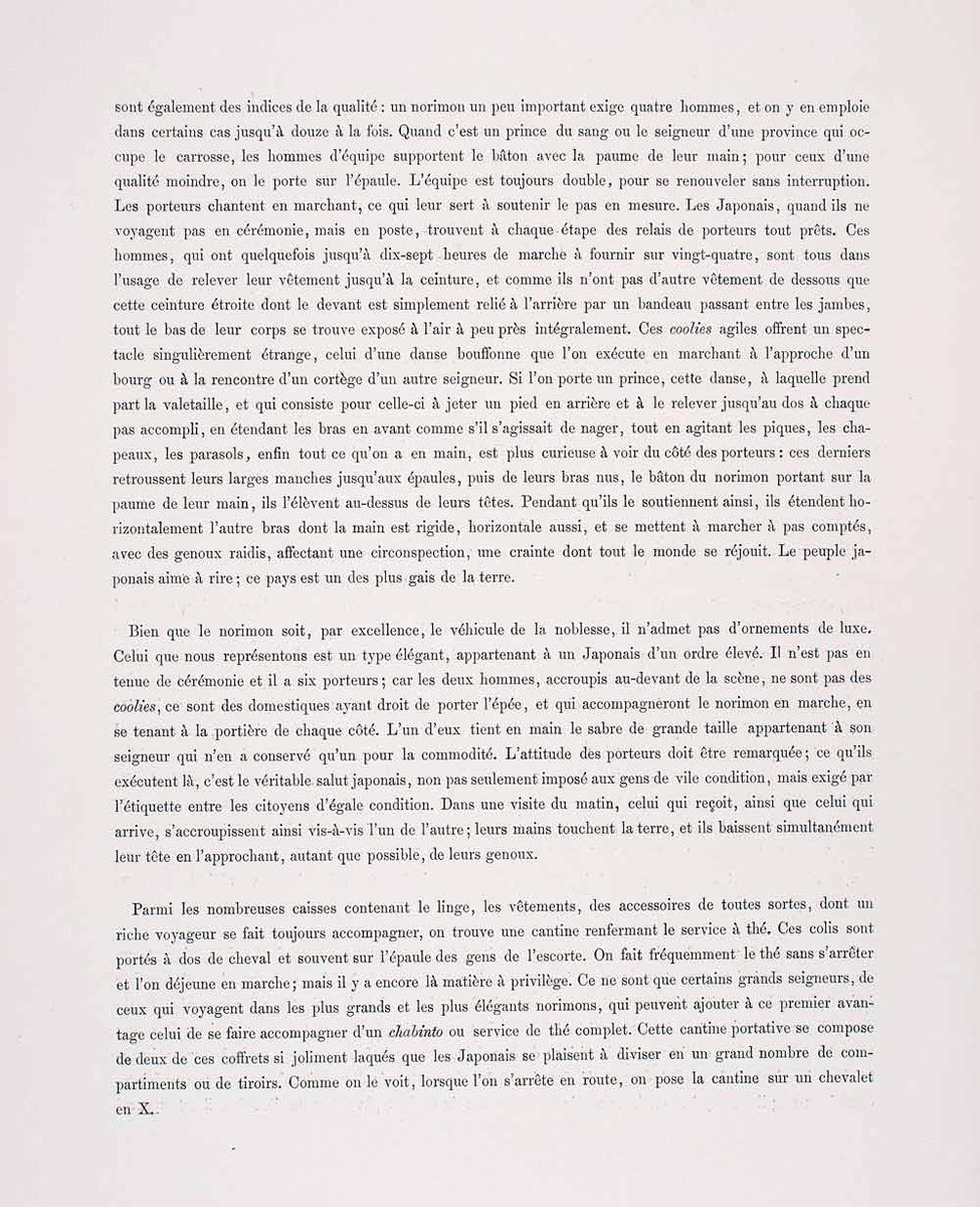 1888 Chromolithograph Japan Cango Litter Transportation Norimon Palanq ...