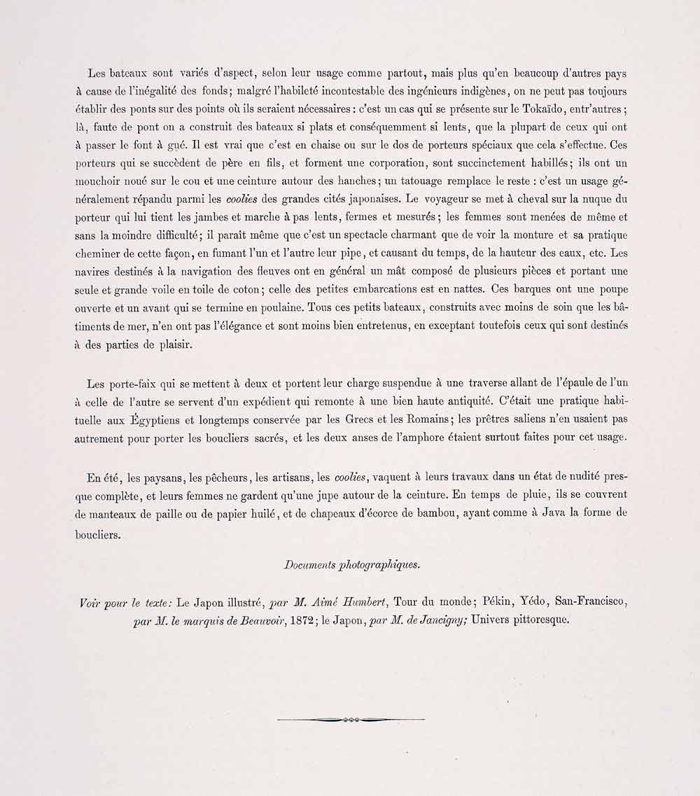 1888 Chromolithograph Japan Cango Litter Transportation Norimon Palanq ...