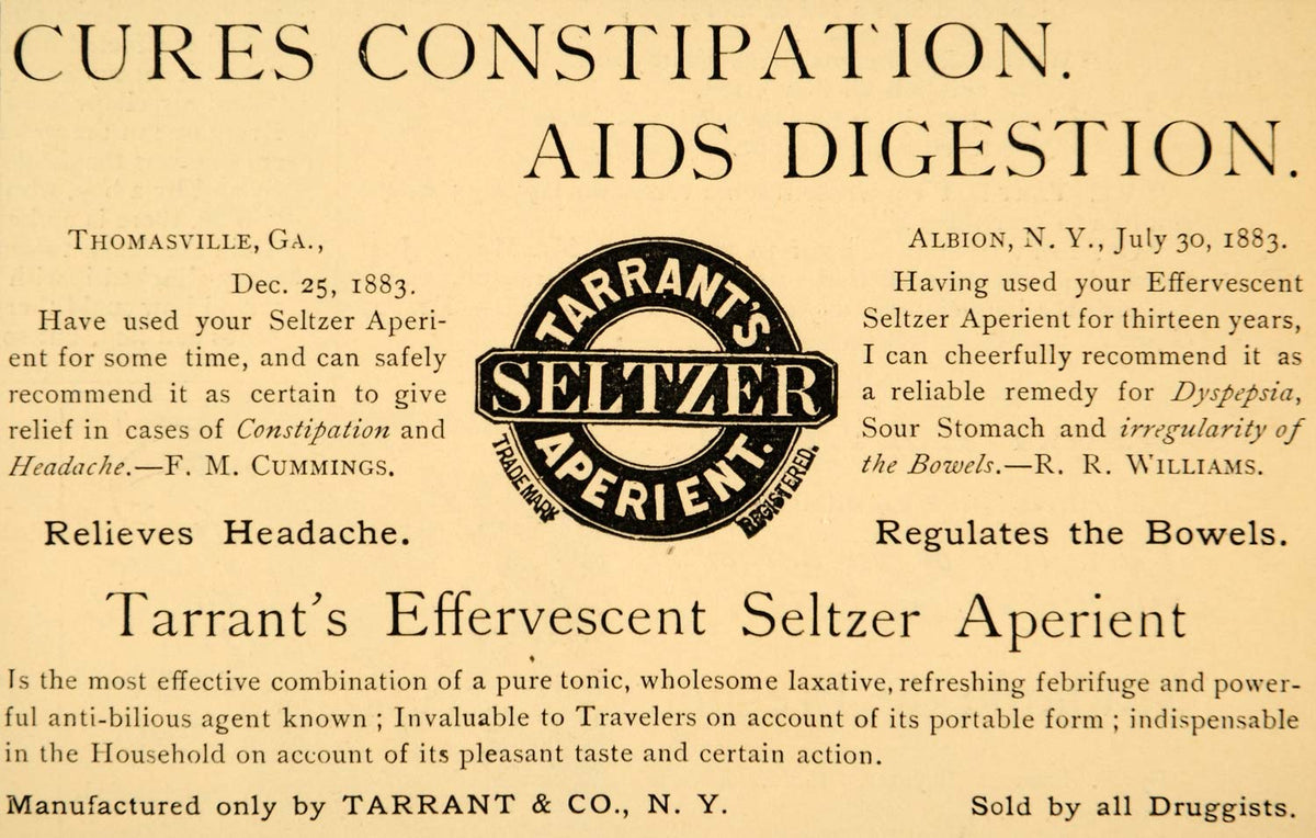 1885 Ad Tarrants Effervescent Seltzer Digestion Bowels - ORIGINAL LF2 ...