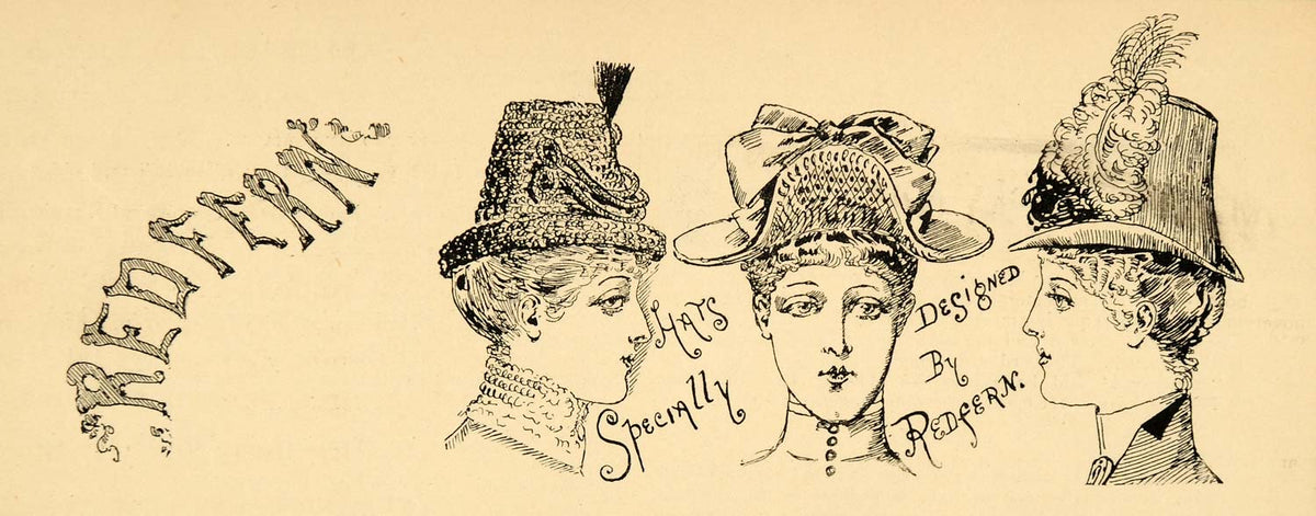 1885 Ad Redfern Designer Hats Clothier Milliner Fashion - ORIGINAL LF2 ...