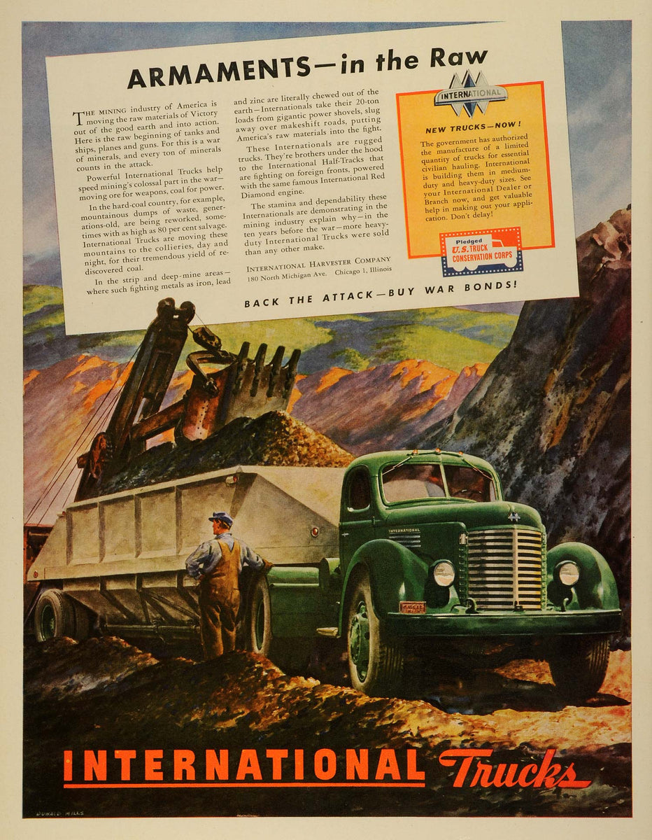 1944 Ad International Harvester Co Trucks Industrial Vehicle Mining In ...