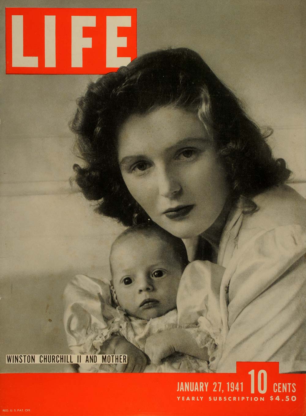 1941 Cover LIFE Mother Pamela Churchill Baby Winston Churchill II Port ...