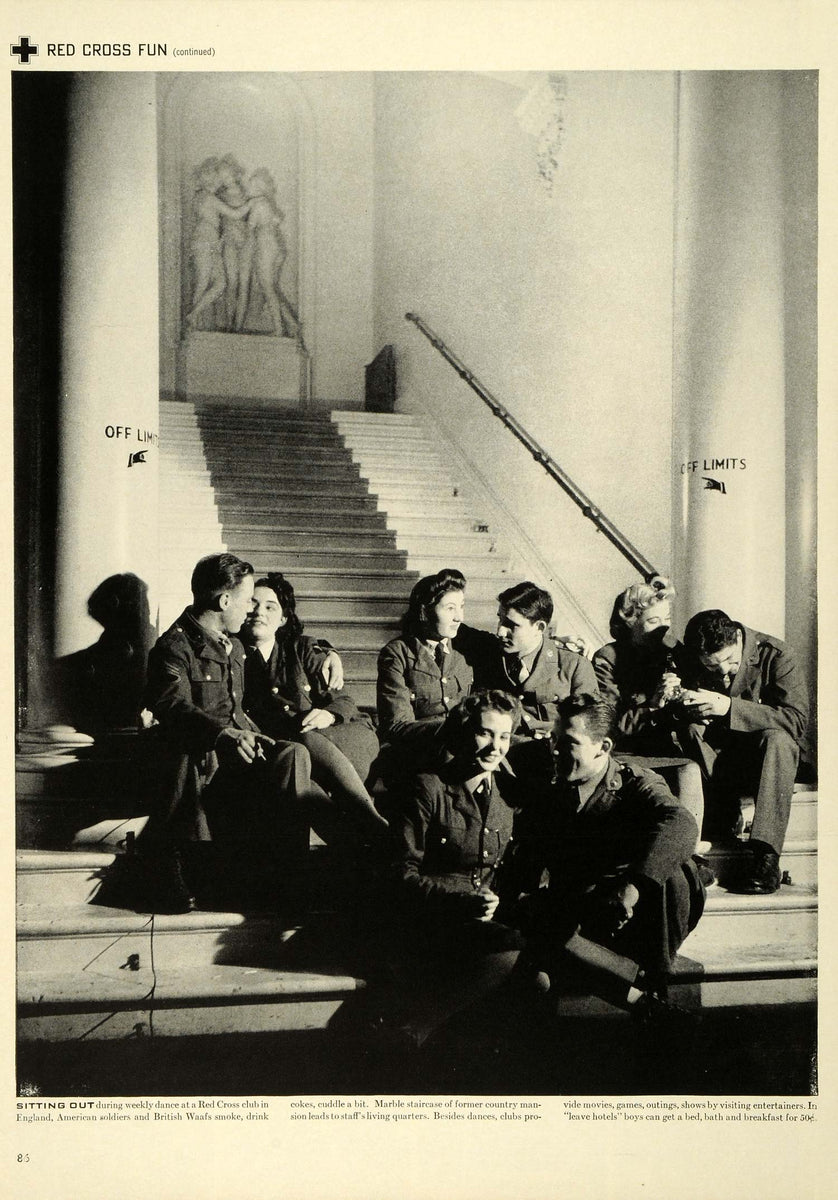 1943 Article WWII Wartime England American Red Cross Buildings Service ...