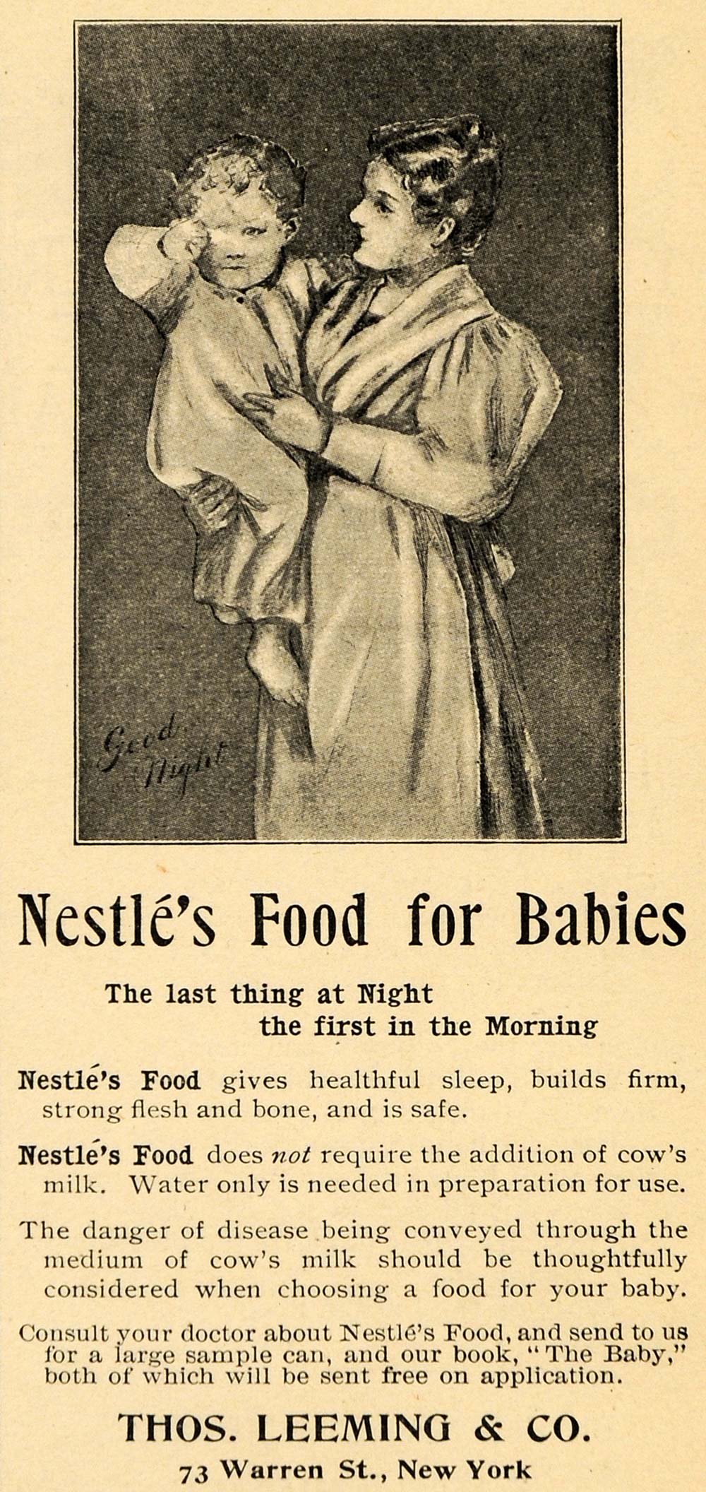 1895 Ad Mother Baby Nestle Babies Food Thomas Leeming - ORIGINAL LHJ3 ...