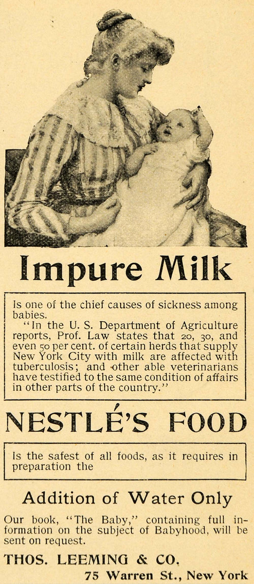 1895 Ad Nestle Baby Food Mother Infant Thomas Leeming - ORIGINAL LHJ3 ...
